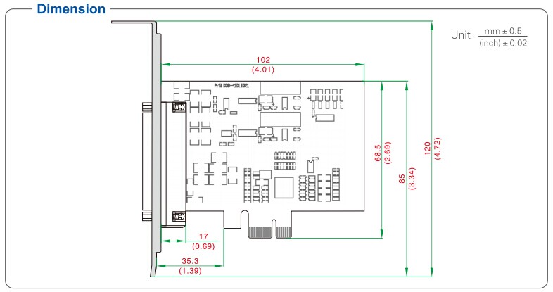 UT-792i PCI-E to 2 Ports RS-485/422 High Speed Serial Adapter with Isolation - UOTEK