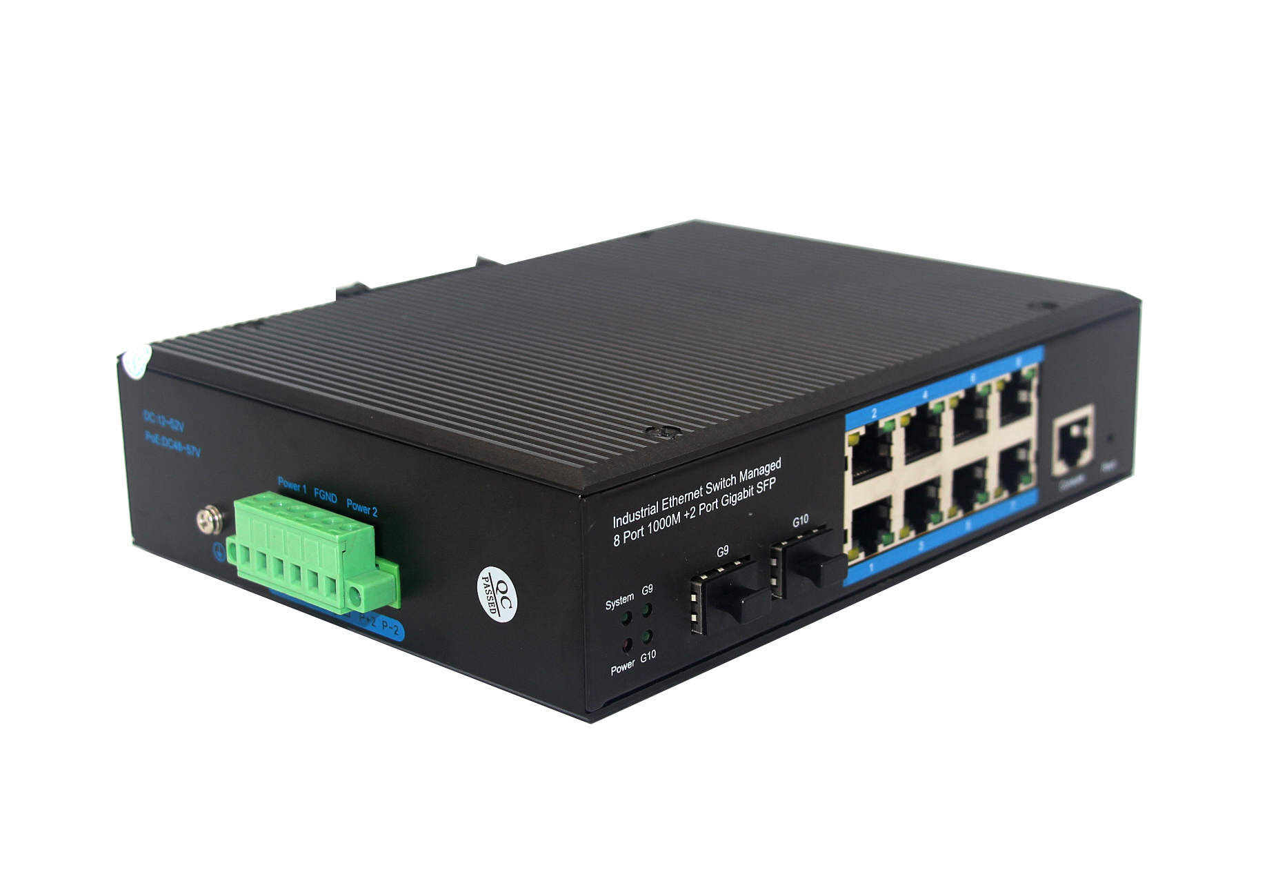 8-port 10/100/1000BASE-TX+2G SFP Managed Industrial PoE Switch